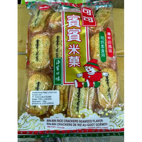 Jual Bin-bin Rice Crackers Seaweed Flavour / biskuit beras rasa rumput ...