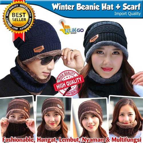 Jual TOPI KUPLUK DAN SYAL WINTER 1 SET IMPORT MUSIM DINGIN BEANIE HAT - Jakarta Timur - KLIK GO ...