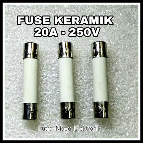 Jual Fuse Keramik 20A Ceramic Slow Blow Sikring 20 Ampere 250V Sekering ...