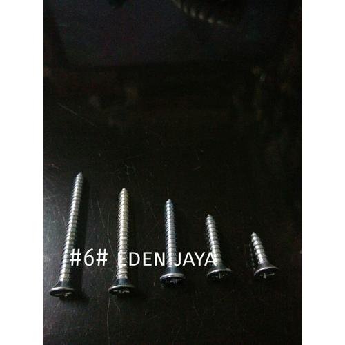 Jual SEKRUP PUTIH # 6 X 2" ( 5 CM) PAKU SKRUP(Bungkus isi = 10 pcs ...