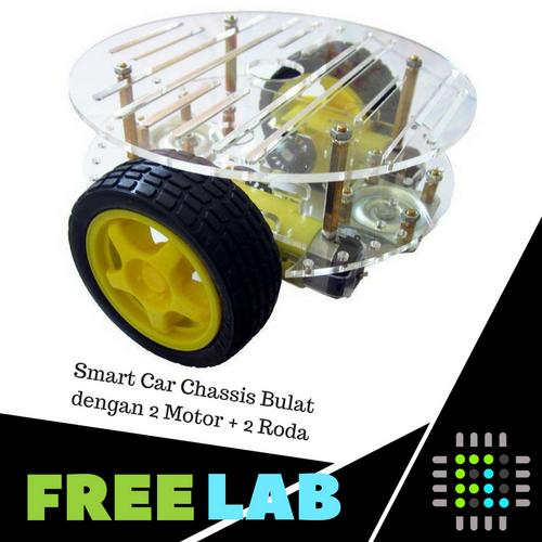 Jual Smart Car Round Chassis Bodi Robot Line Follower 2 Motor + 2 Roda ...