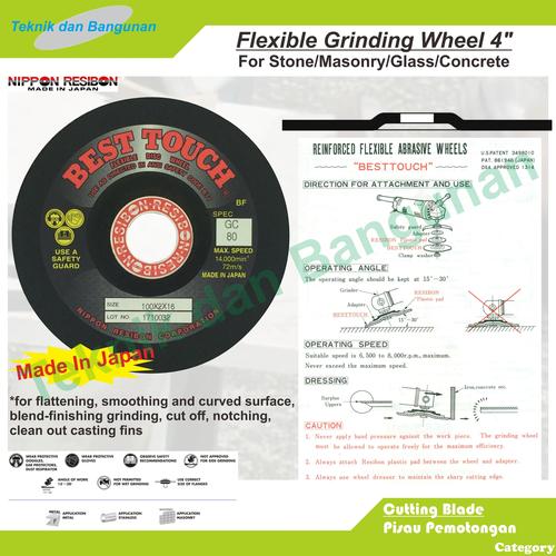 Jual Batu GC Nippon Resibon 4" (Tersedia Grit: #60, #80, #100 & #120 ...