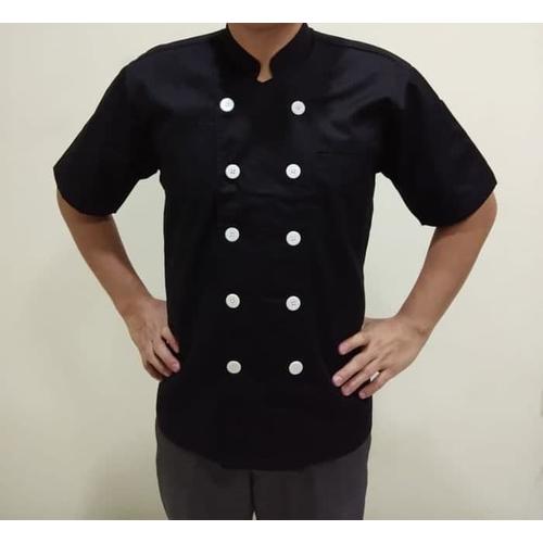 Jual baju koki chef uniform hitam pendek berkualitas harga murah - S ...