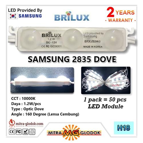 Jual SAMSUNG BRILUX 2835 OPTIC DOVE LED MODULE 3 MATA KECIL PUTIH - H18 ...
