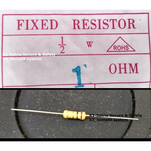 Jual Resistor 1/2w 1 OHM R setengah 0.5W ½ 0,5 w R1/2 1ohm 1R 1Rohm ...