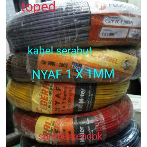 Jual KABEL LISTRIK SERABUT NYAF 1 X 1MM FEDERAL CABLE BUKAN SUPREME ETERNA - Merah - Jakarta ...