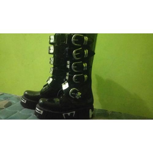 Jual sepatu mr. beam original handmade /boots roker rocker band pentas ...