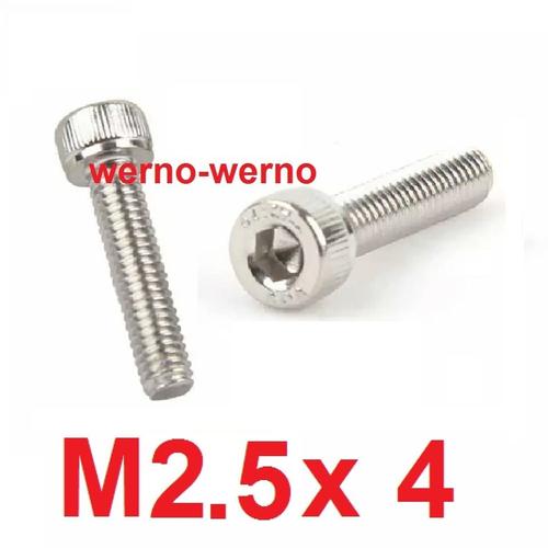 Jual Baut L Hexagon Bolt ss 304 Stainless M2.5x4 2.5mm x 4mm M2.5*4 M2 ...