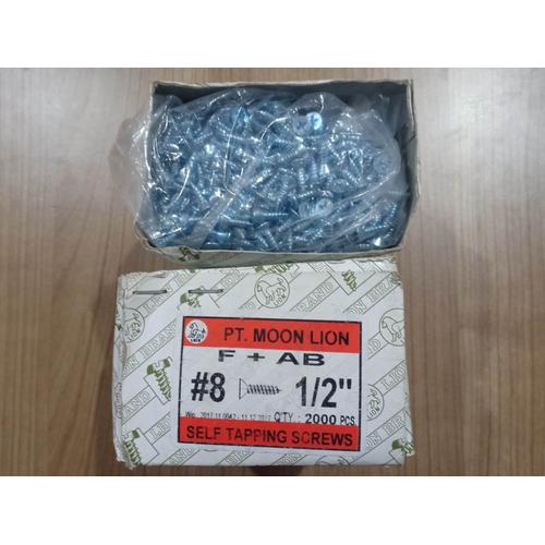 Jual Skrup Tapping Screw FH Sekrup Kepala Rata 8 x 1/2" Inch Lion 2000 ...