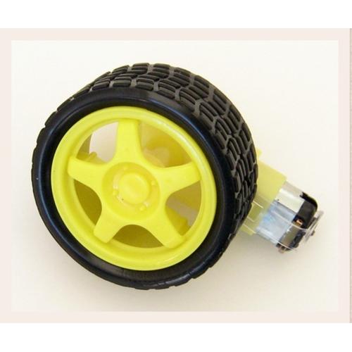 Jual Motor DC Gear Box + Roda, Smart Car Robot Tire Wheel 3 - 6V dc ...