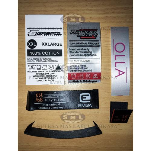 Jual Label Baju Murah Satin / Tafeta / Printing / Sablon - Satin - Kab ...
