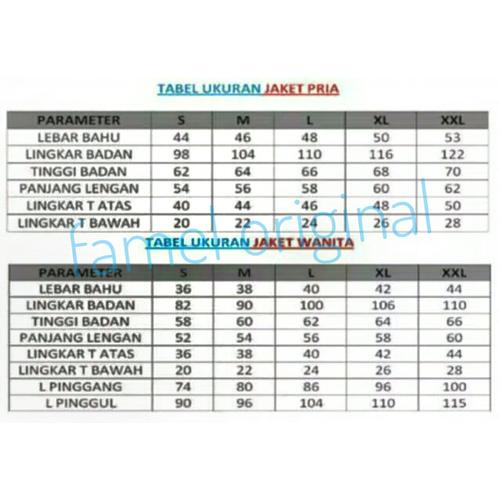 Jual Size Chart Ukuran Jaket Ukuran Rompi - Kab. Garut - TOKO KULIT ...