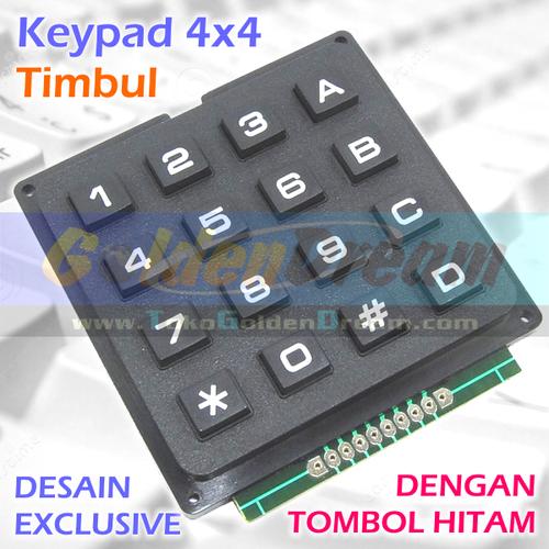 Jual Keypad Tombol 4x4 Exclusive Desain Timbul Hitam Putih 4 x 4 ...