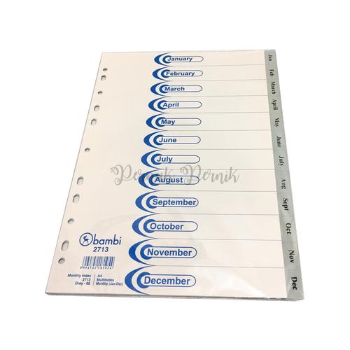 Jual Monthly Index Divider Bambi 2713 for Ordner A4 - Jakarta Pusat ...