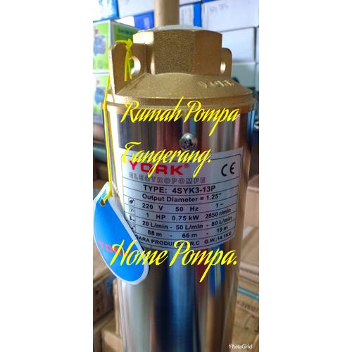 Jual Pompa satelit york 1hp casing pipa 4 inch plus kabel biru 3x1.5mm ...