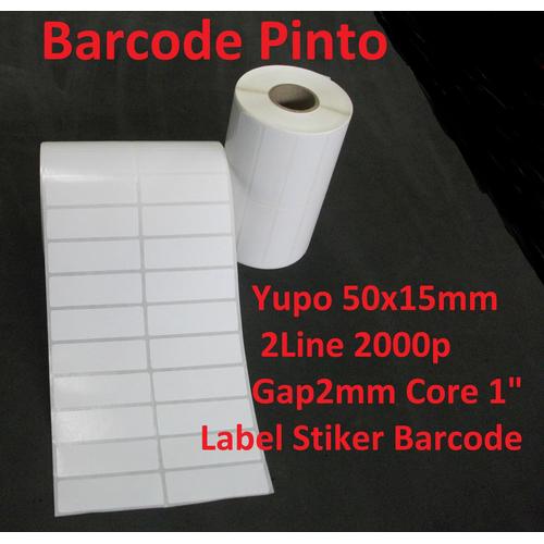 Jual Yupo 50x15mm 2Line 2000p Gap2mm Core 1" , Label Stiker Barcode ...