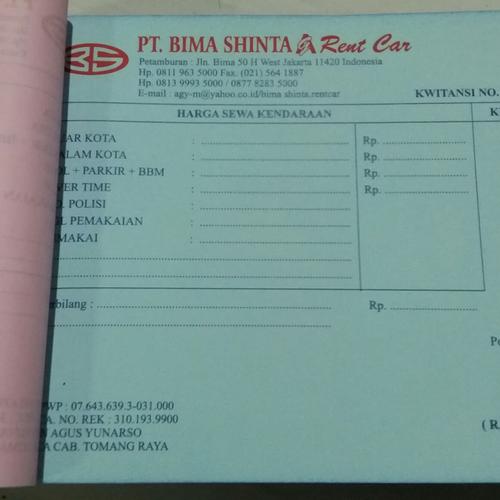 Jual CETAK NOTA INVOICE NCR RANGKAP 3 DENGAN 2 WARNA TINTA UKURAN 16x21 CM - Kab. Kudus ...