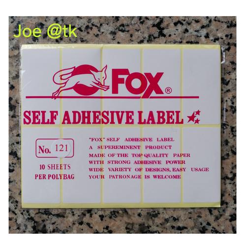 Jual Fox Label Stiker 121 / Undangan / Nama / Label Adhesive - Kota Bandung - Joe Atk | Tokopedia