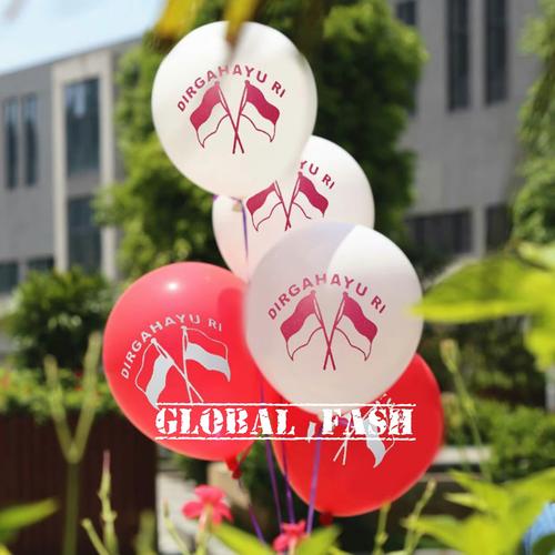Jual Balon latex motif HUT RI/ balon merah putih/ Balon karet17 agustus ...