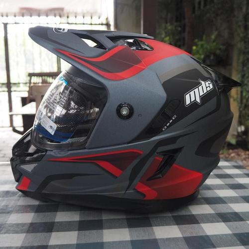 Jual HELM MDS SUPER PRO MOTIF 2 GREY MATT HELM TOURING MDS SUPERMOTO ...