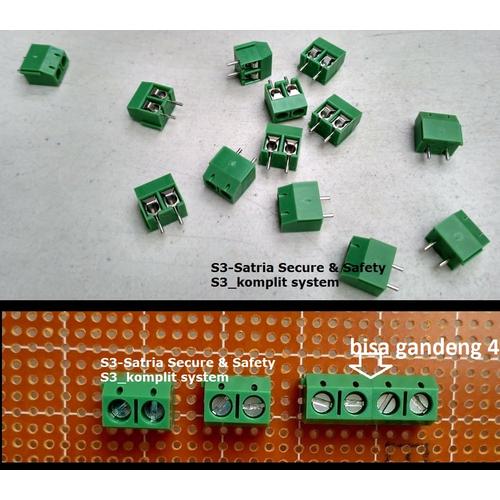 Jual Hijau Rustin 2 Pin Terminal Block 2P skrup baut KF-301 kecil 2 P ...