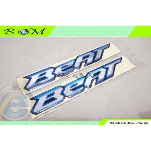 Jual emblem logo lambang tulisan honda beat timbul karet krum chrome ...