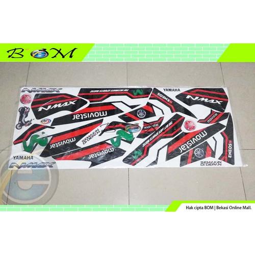 Jual Striping Stiker Sticker yamaha NMAX full body hitam merah movistar ...