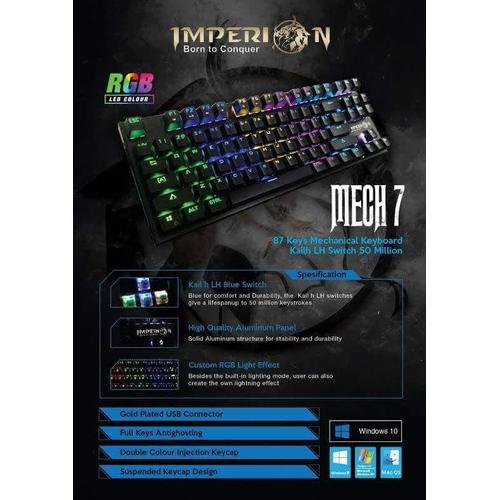 Jual Imperion Gaming Keyboard Mech 7 Mechanical TKL RGB Game gamer ...