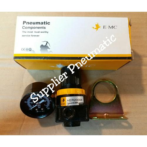 Jual EMC Air Regulator AER2000 With Bracket & Gauge Drat 1/4" - Jakarta ...