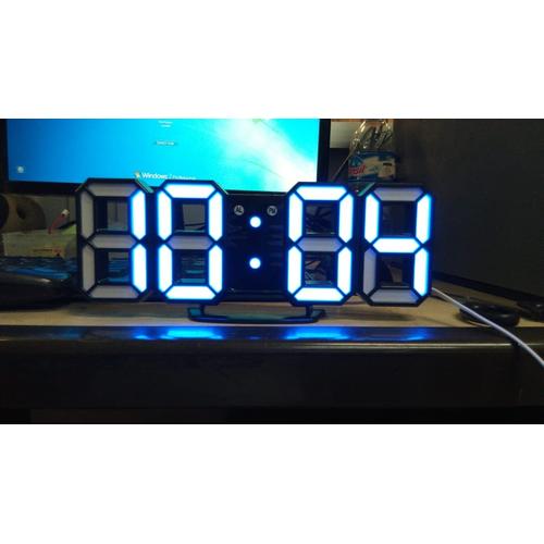 Jual Jam Dinding Digital LED Besar Tampilan Waktu 12/24 Jam Bodi Hitam ...
