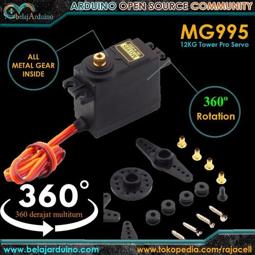 Jual Servo MG995 360 derajat Multiturn 360degrees Unlimited Turn Servo ...