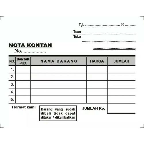 Jual Cetak Nota/Bon Custom + porforasi & nomerator - Kota Surabaya ...