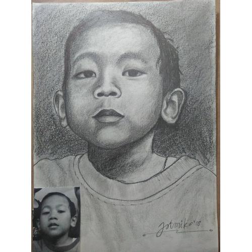 Jual lukisan potret sketsa A4 - Kab. Bekasi - jatmiko frame | Tokopedia
