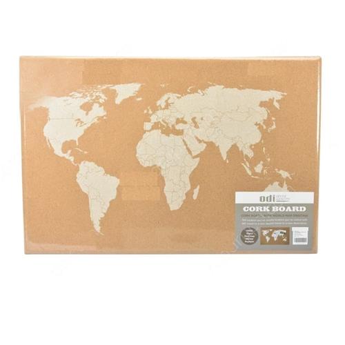 Jual Papan Mading Kayu | Odi Cork Board World Map 40x60 - Kota Bekasi ...