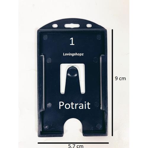 Jual Tempat Id Card / Plastik Id Card utk 2 kartu - Potrait Hitam ...