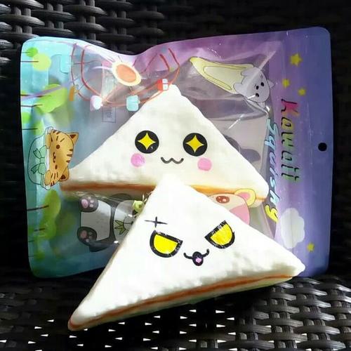 Jual New Arrival Mainan Sequisy Squishy Roti Sandwich Tawar Emoticon ...