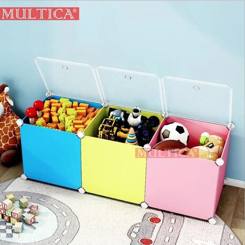 Jual Multica Kotak Rak Mainan Toys Buku Box Storage Plastik 3 kotak ...