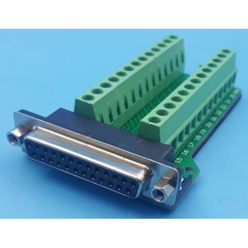 Jual DB25 Female Connector Adapter Converter to Terminal PCB Breakout ...