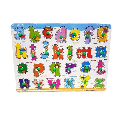 Jual Mainan Edukasi Puzzle Knob Huruf kecil gambar plus kata - Jakarta ...