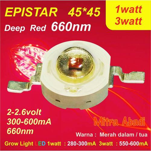 Jual HPL 3W Epistar DEEP RED 660 NM 300-600 mA - Jakarta Barat - Mitra ...