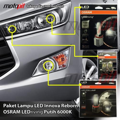 Jual Paket OSRAM LED Putih Lampu Utama Foglamp Senja Toyota Innova ...