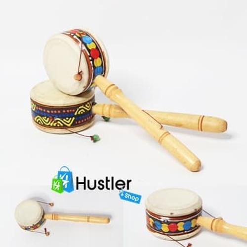 Promo Mainan Anak Tradisional Gendang Putar Genggam Geleng Motif Bahan ...