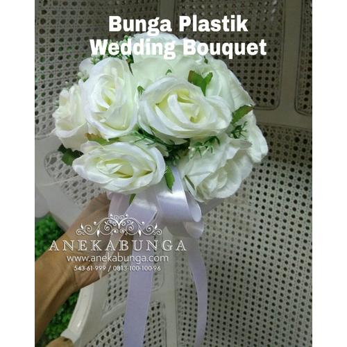 Jual Buket Bunga Plastik Artificial Rose Bouquet Flower Wedding ...