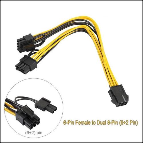 Jual Kabel Power VGA Adapter Female 6 pin to dual Male 8 pin (6 + 2 ...