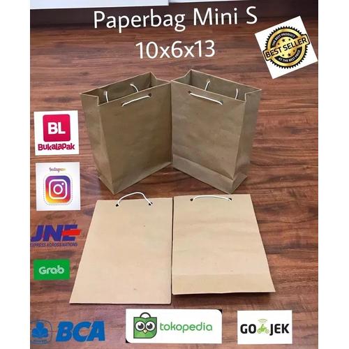 Jual paper bag tali putih / Shoppingbag / goodiebag uk mini 10×6×13 ...