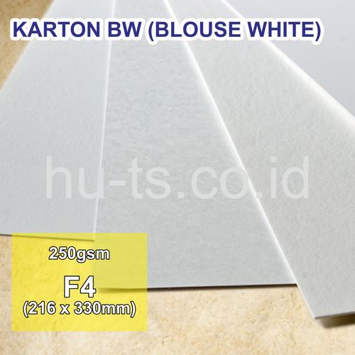 Jual KERTAS KARTON BW (BLOUSE WHITE) 250gsm Ukuran F4 216x330mm - Kab ...