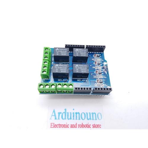 Jual Relay Shield 5V 4 Channel for Arduino Uno Mega Expansion Board v1 ...