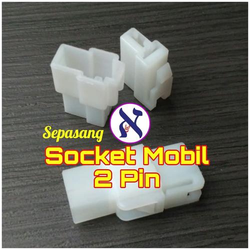Jual Soket Mobil 2 Pin Besar tanpa Skun sekun Socket lampu 2pin kaki ...