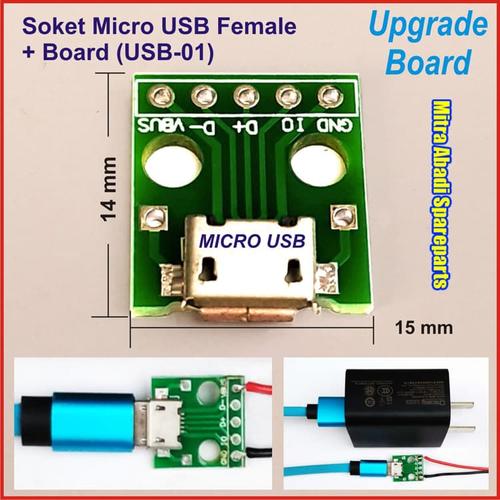 Jual Soket Micro USB Female + Board (USB-01) - Jakarta Barat - Mitra ...