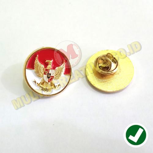 Jual Pin Garuda Merah Putih Bulat Jarum Lebar 2.3cm Logam Kuningan Cor ...